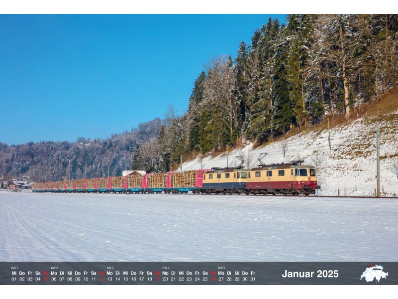 SB 070125 - Schweizer Eisenbahn Kalender 2025